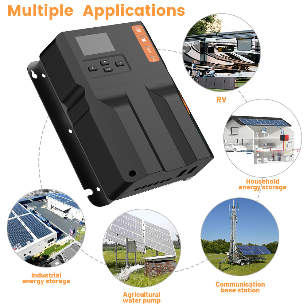 Natural Cooling MPPT Solar Charge Controller with LCD